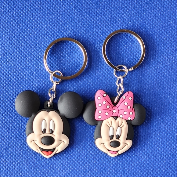 Other | Set Of 2 Mickey And Minnie Mouse Rubber Keychains | Poshmark
